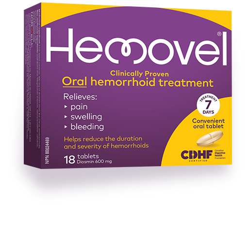 Hemovel- OTC Treatment for Hemorrhoid, Oral Pills for Hemorrhoids in Canada